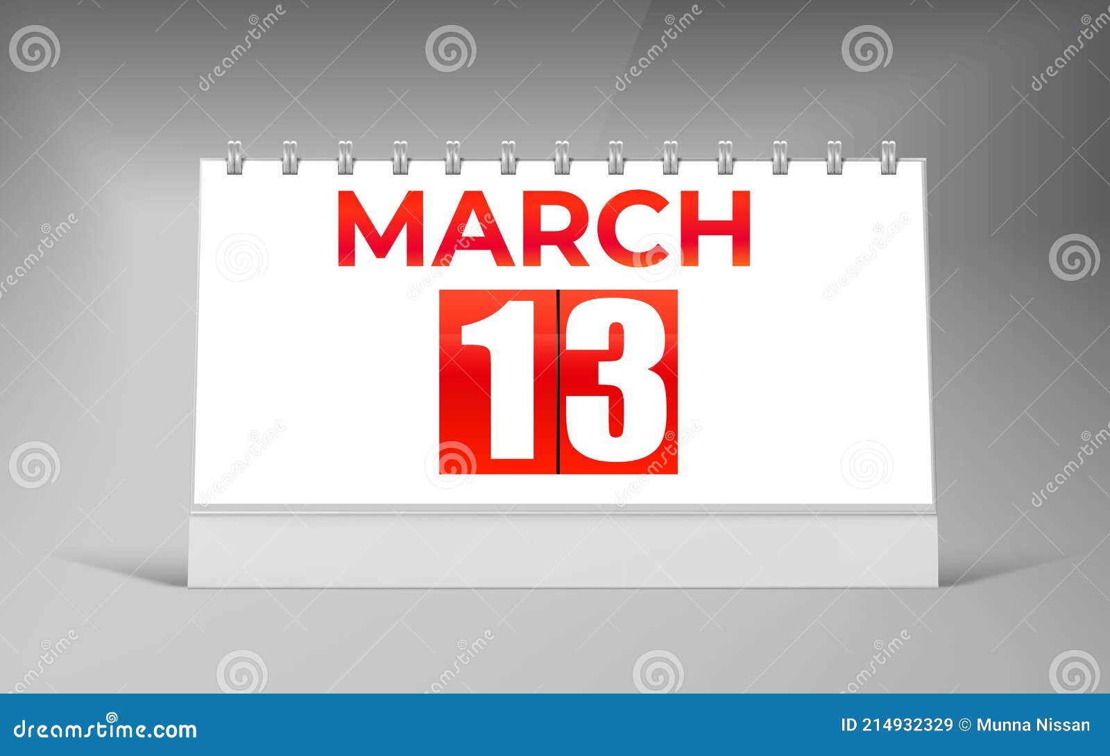 March 13, Desk Calendar Design Template. Single Date Calendar Design ...