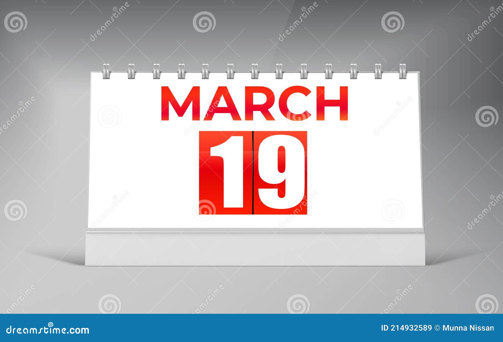 March 19, Desk Calendar Design Template. Single Date Calendar Design ...