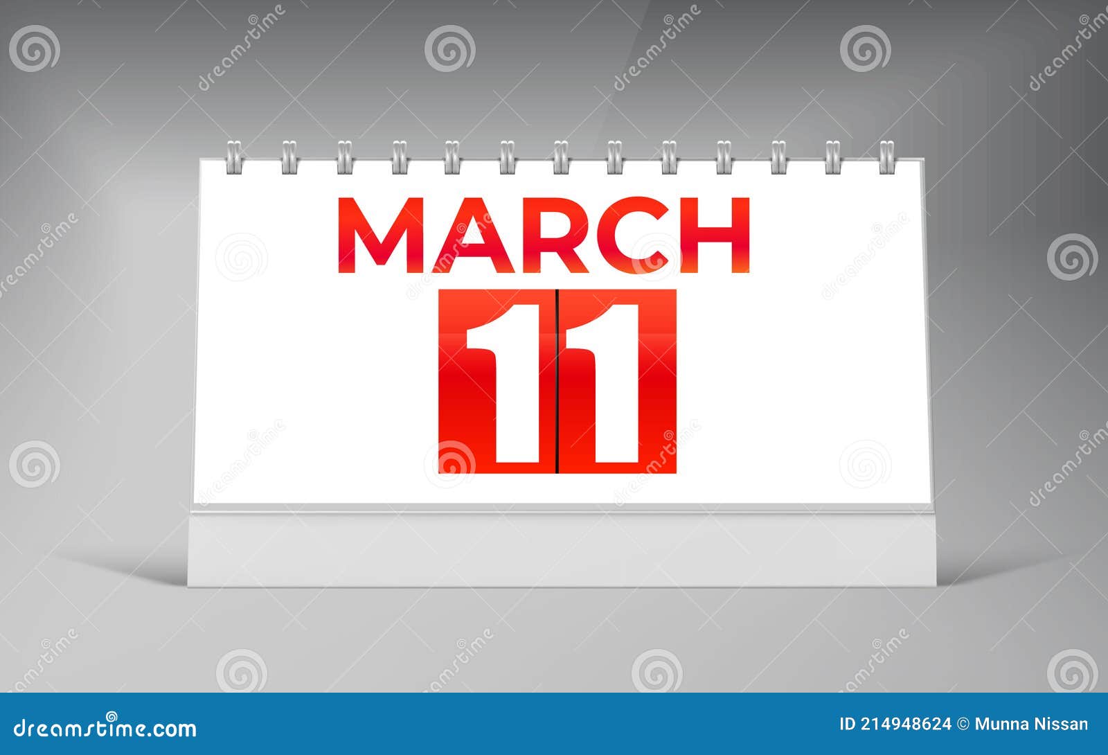 March 11, Desk Calendar Design Template. Single Date Calendar Design ...