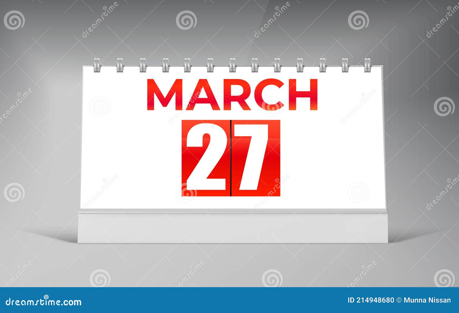 March 27, Desk Calendar Design Template. Single Date Calendar Design ...