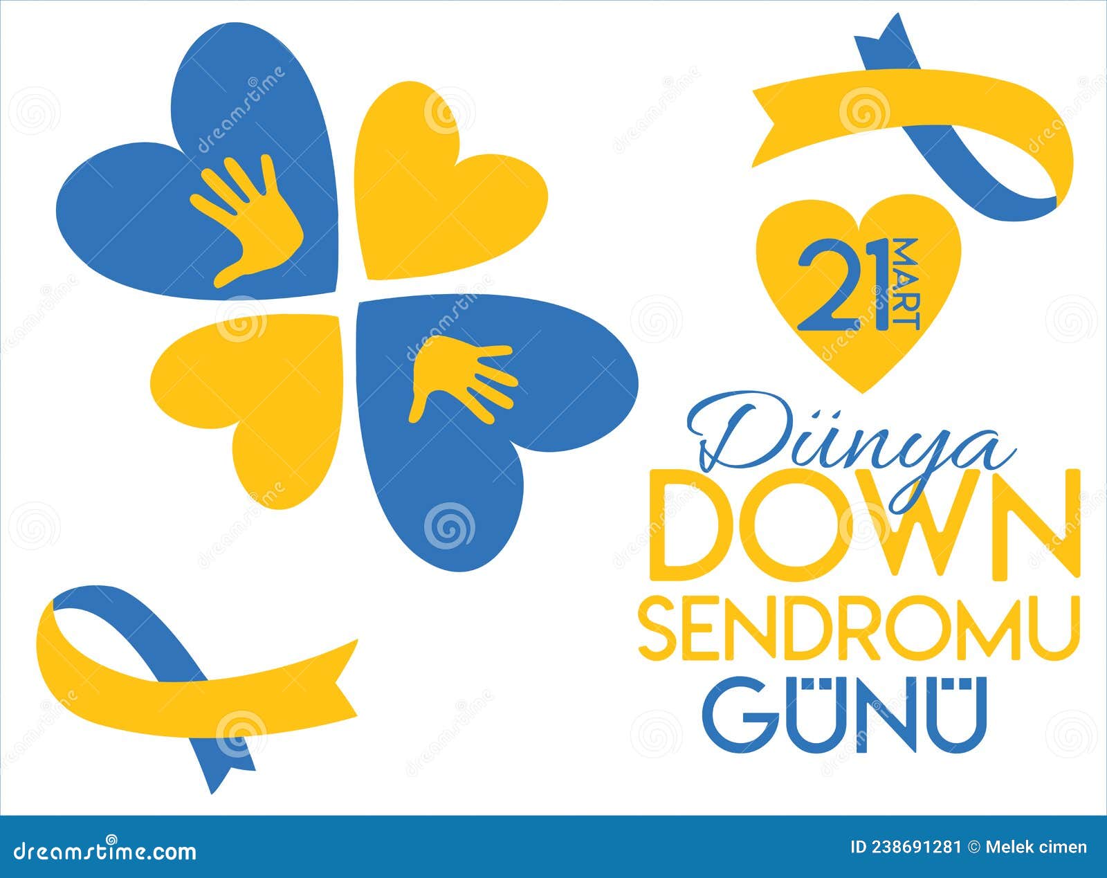 21 March Down Syndrome Day Turkish: 21 Mart Down Sendromu Gunu Vector ...