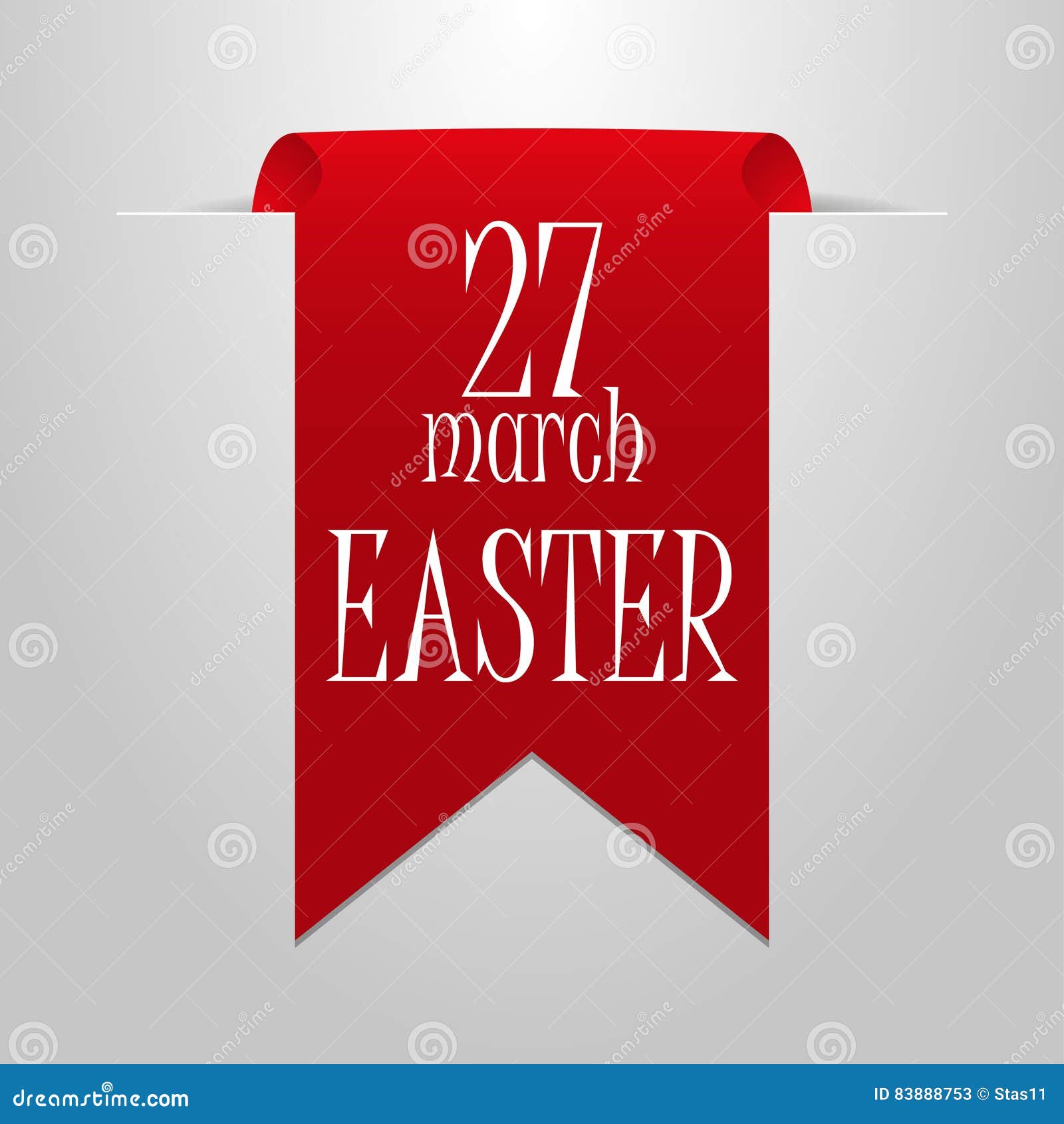 March 27 Easter. Red Label with the Date Stock Illustration ...