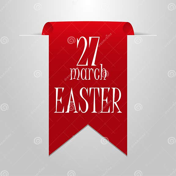 March 27 Easter. Red Label with the Date Stock Illustration ...