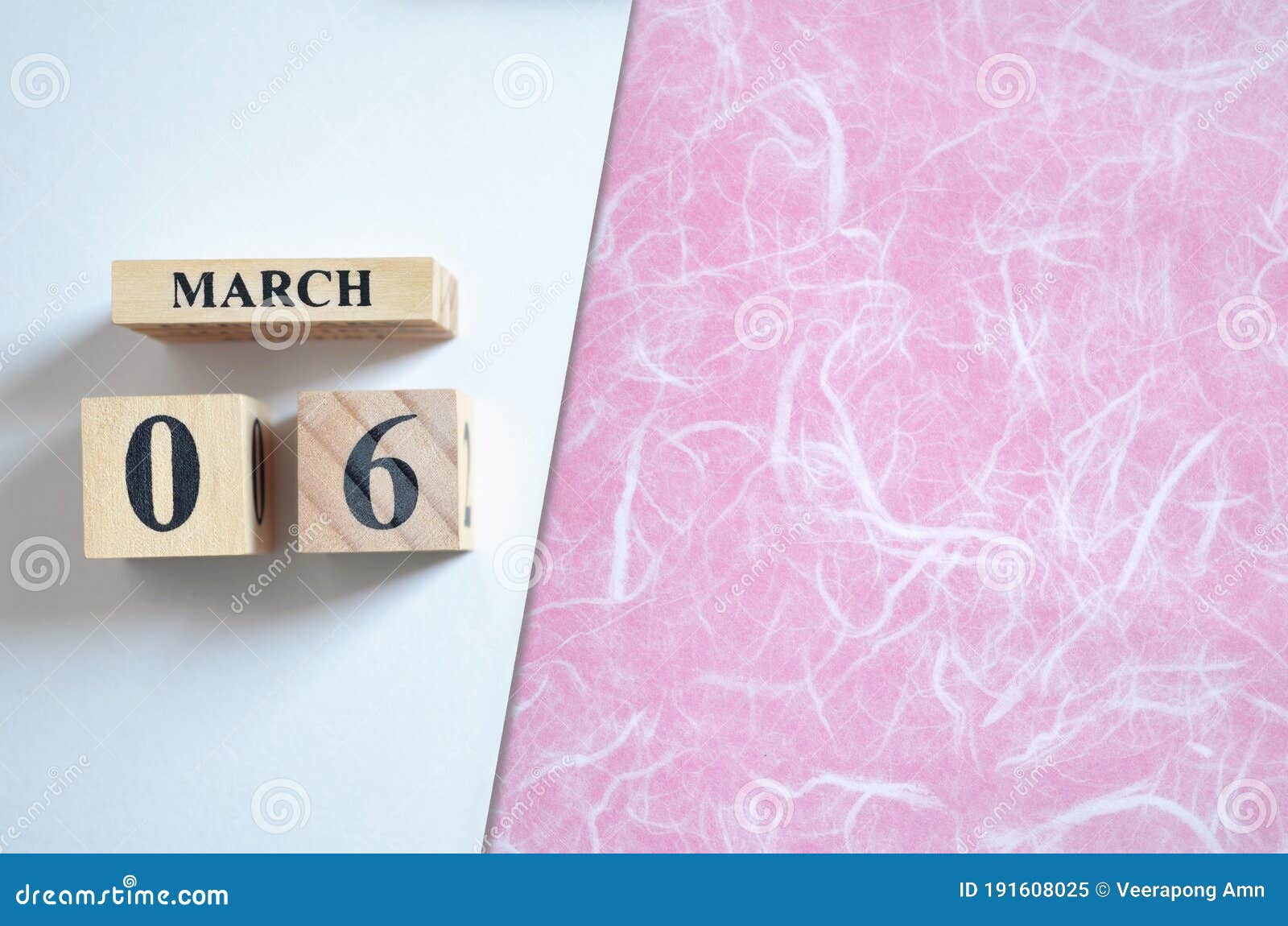 March 06, Empty White - Pink Background. Stock Image - Image of ...