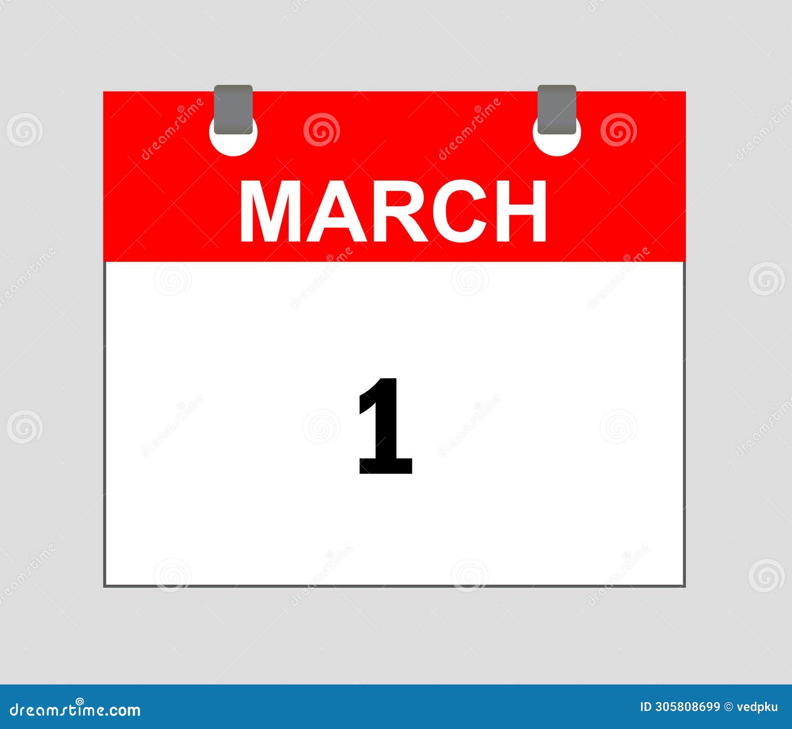 March First, Calendar Icon Red and White, Calender Vector, Date Icon ...