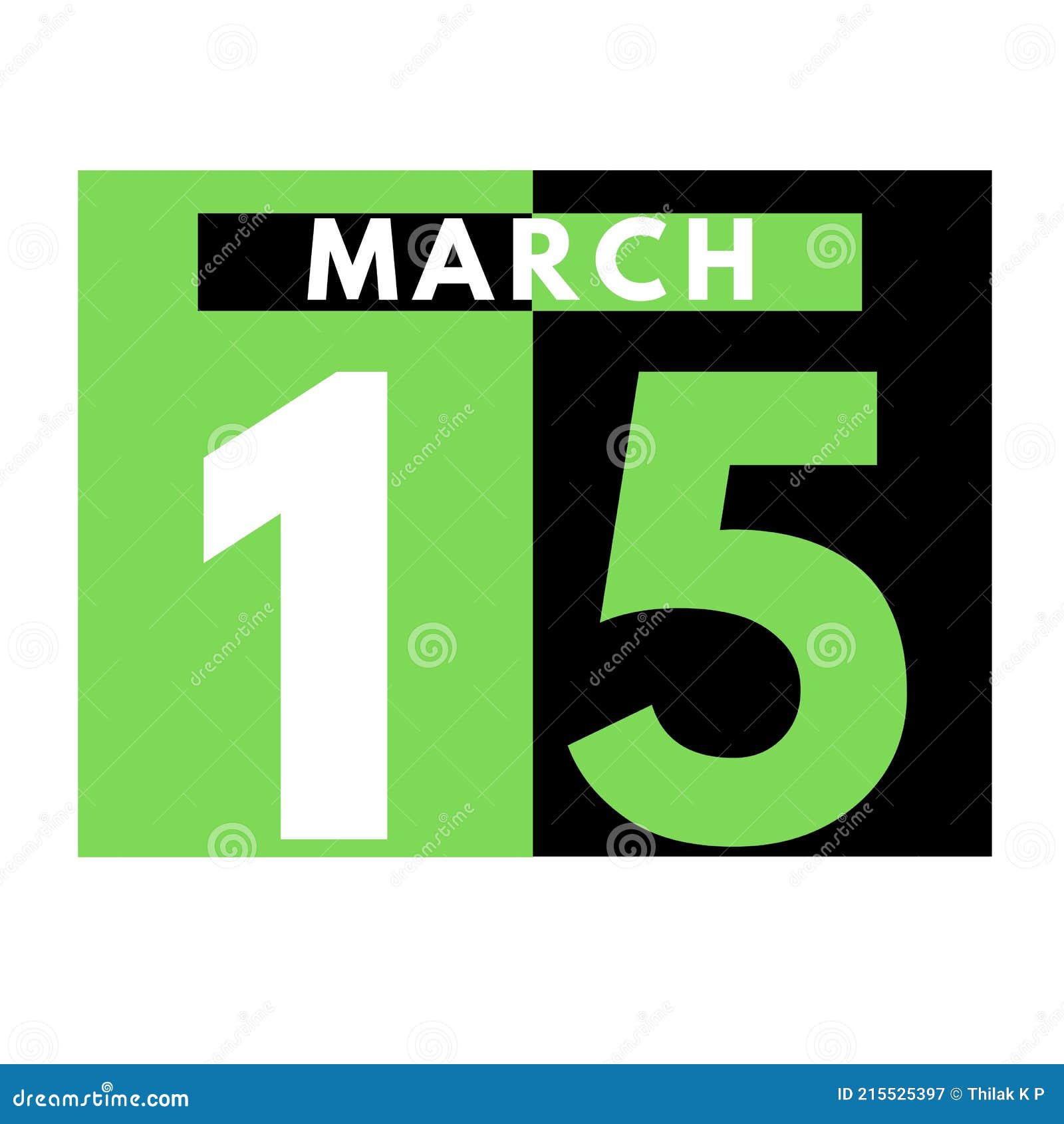 March 15 . Flat daily Calendar Icon .date ,day, Month Stock ...