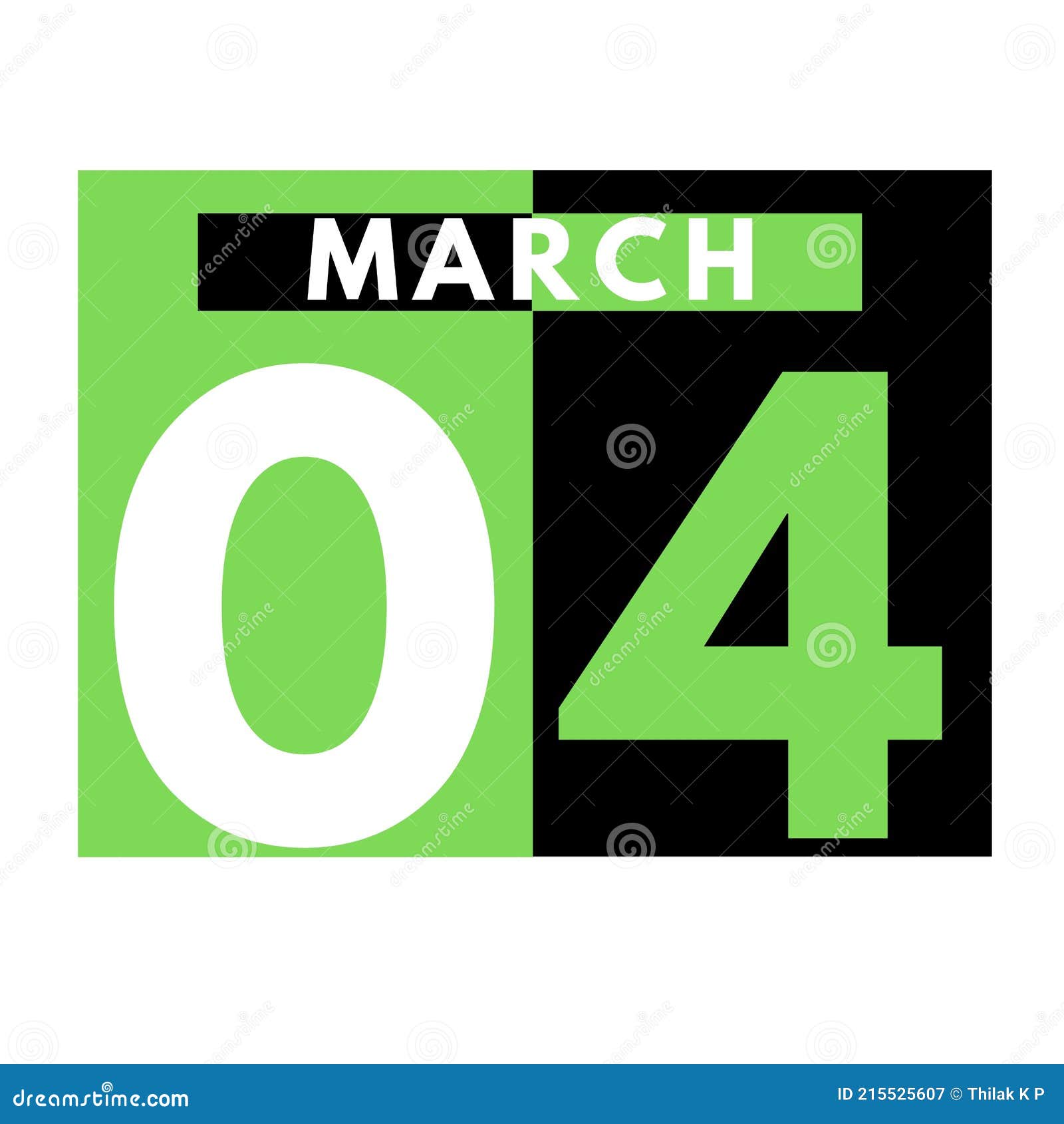 March 4 . Flat daily Calendar Icon .date ,day, Month Stock Illustration ...