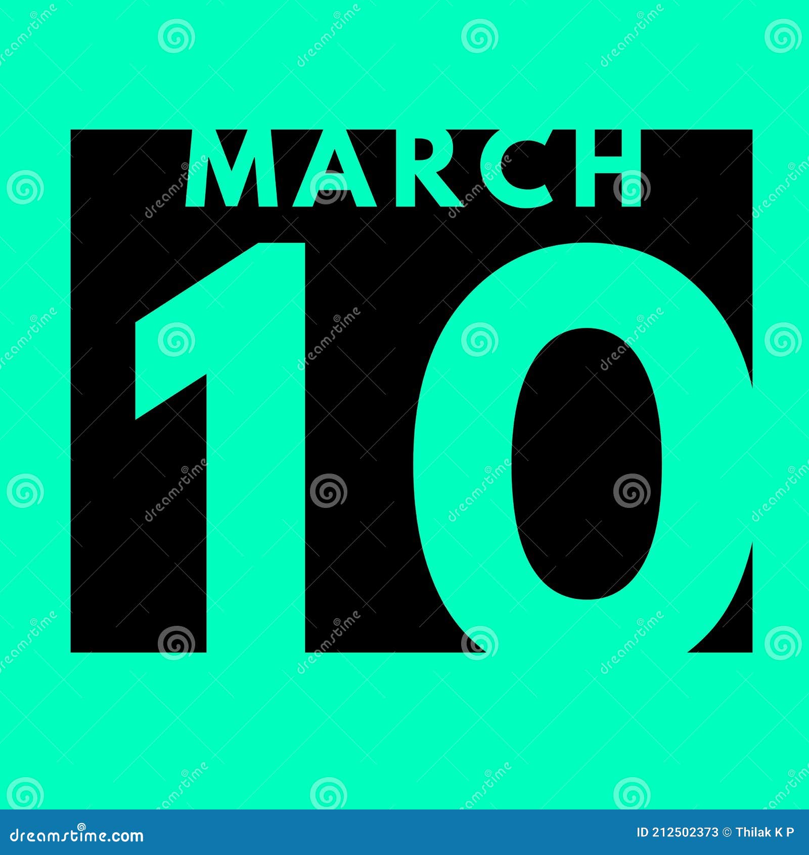 March 10 . Flat Modern daily Calendar Icon .date ,day, Month Stock ...