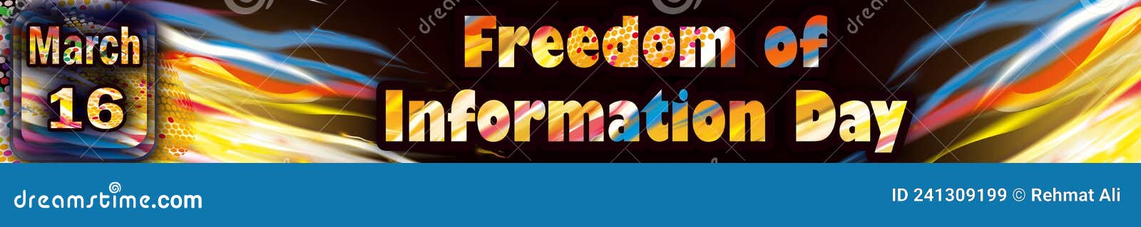 16 March, Freedom of Information Day, Text Effect on Black Background ...