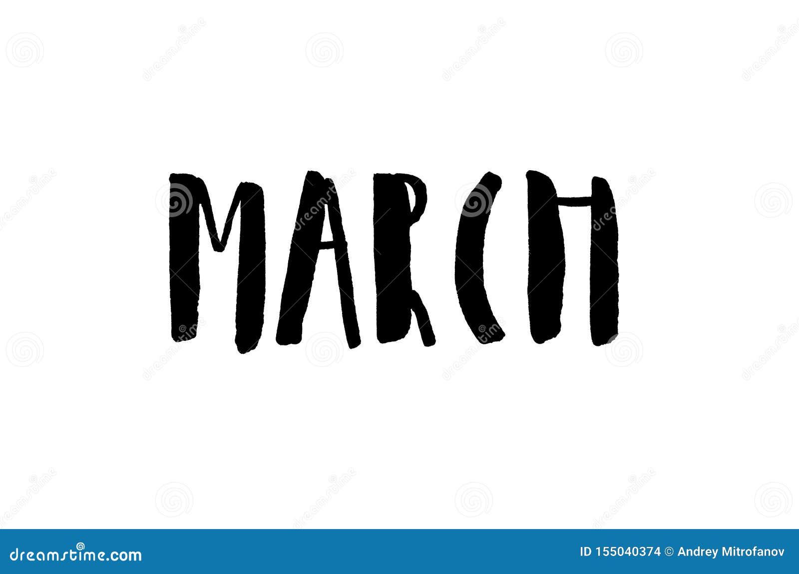 March. Handwritten Text. Modern Calligraphy Stock Illustration ...