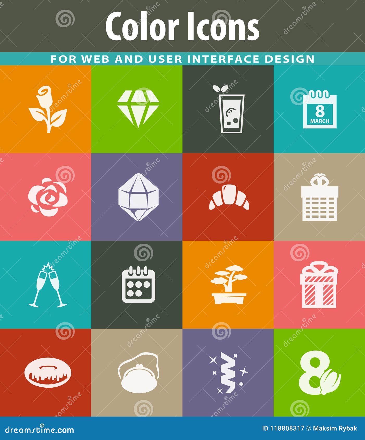 8 March icons set stock vector. Illustration of button - 118808317