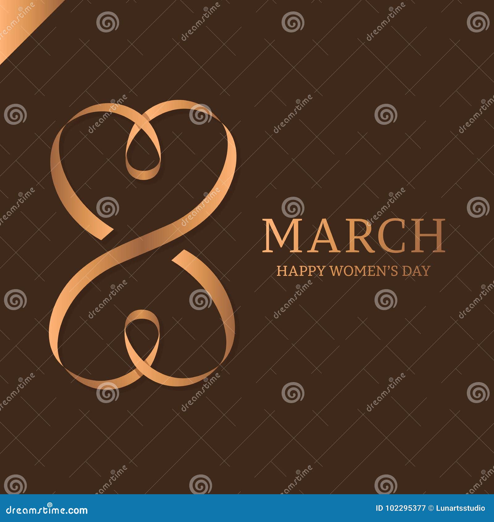 8 March Infinity Two Heart Ribbon Stock Vector - Illustration of girl ...