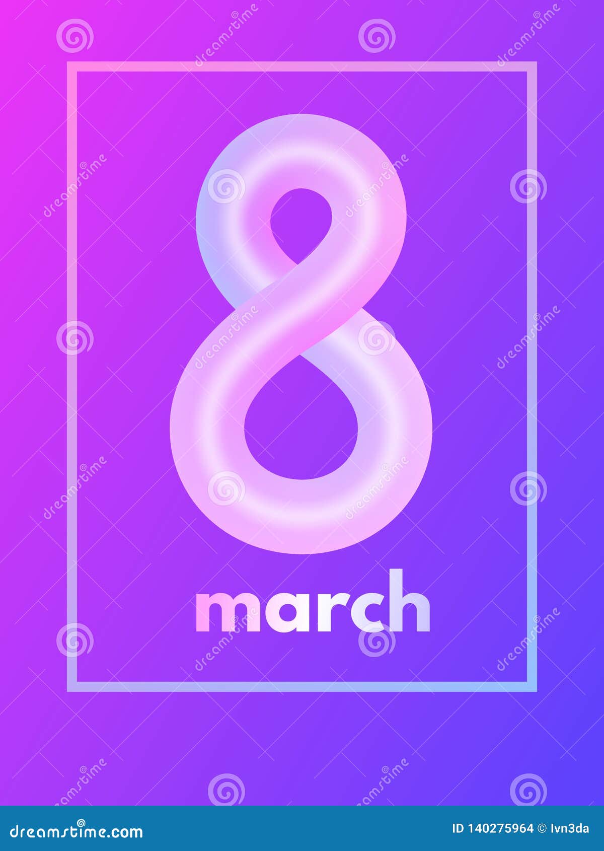 March 8 from Light Neon Colored Abstract Rounded Line Stock Vector ...