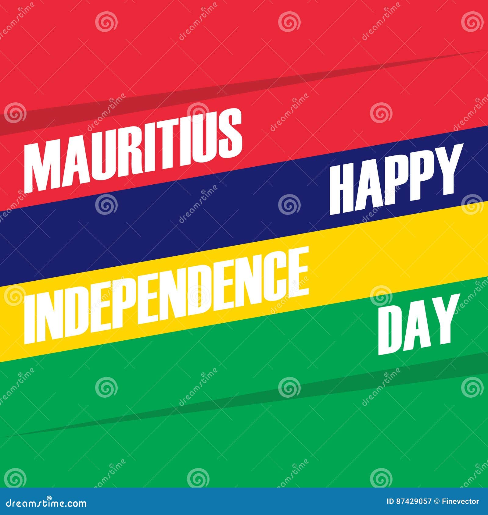 12 March Mauritius Happy Independence Day Celebration Card. Stock ...