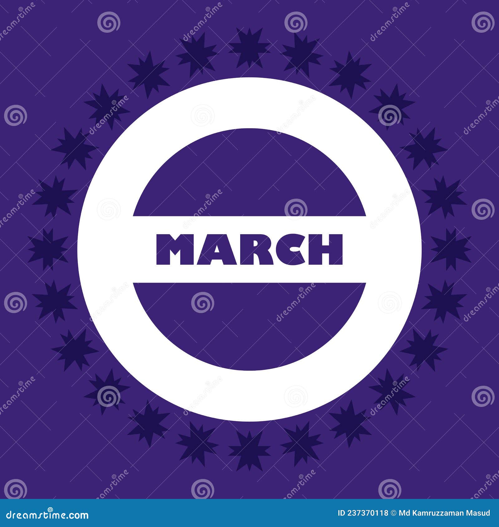 March Month on Circle Shape Vector Illustration. Stock Vector ...