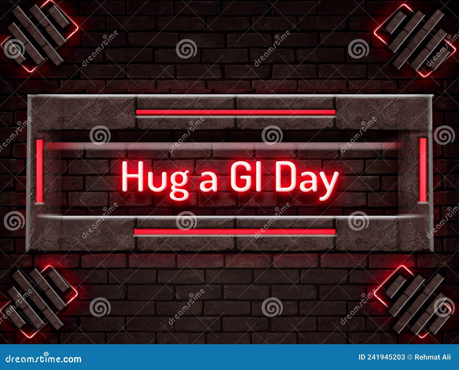 March Month, Day of March. Hug a GI Day, on Bricks Background Stock ...