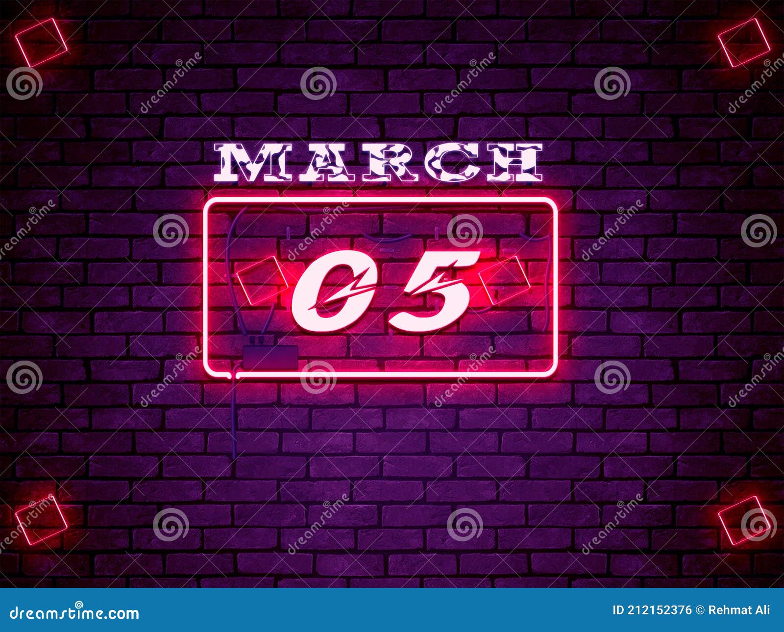 05 March, Monthly Calendar, on Wall Background Stock Illustration ...