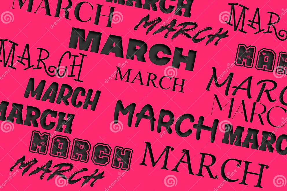 March the Name of the Month Stock Illustration - Illustration of ...