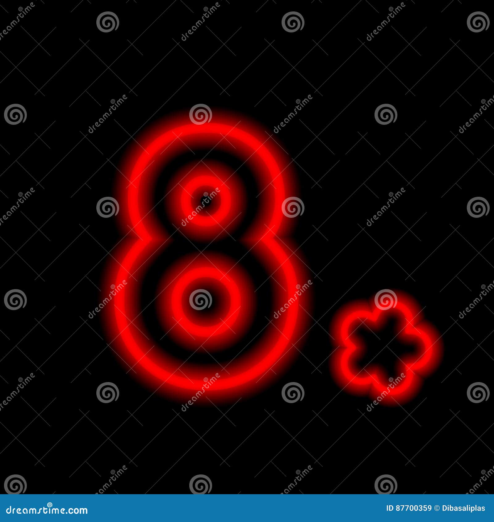 March 8 neon lamps. stock vector. Illustration of abstract - 87700359