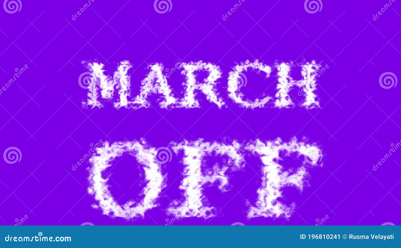 March Off Cloud Text Effect Violet Isolated Background Stock ...