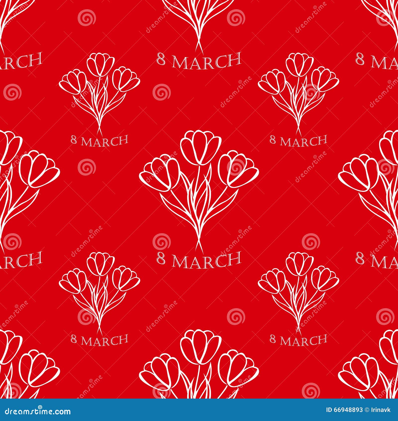 8 March Seamless Pattern. Sketch. Vector. Stock Vector - Illustration ...