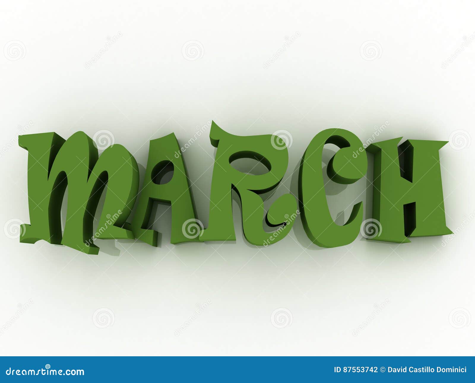 March Sign with Colour. 3d Paper Illustration. Stock Illustration ...