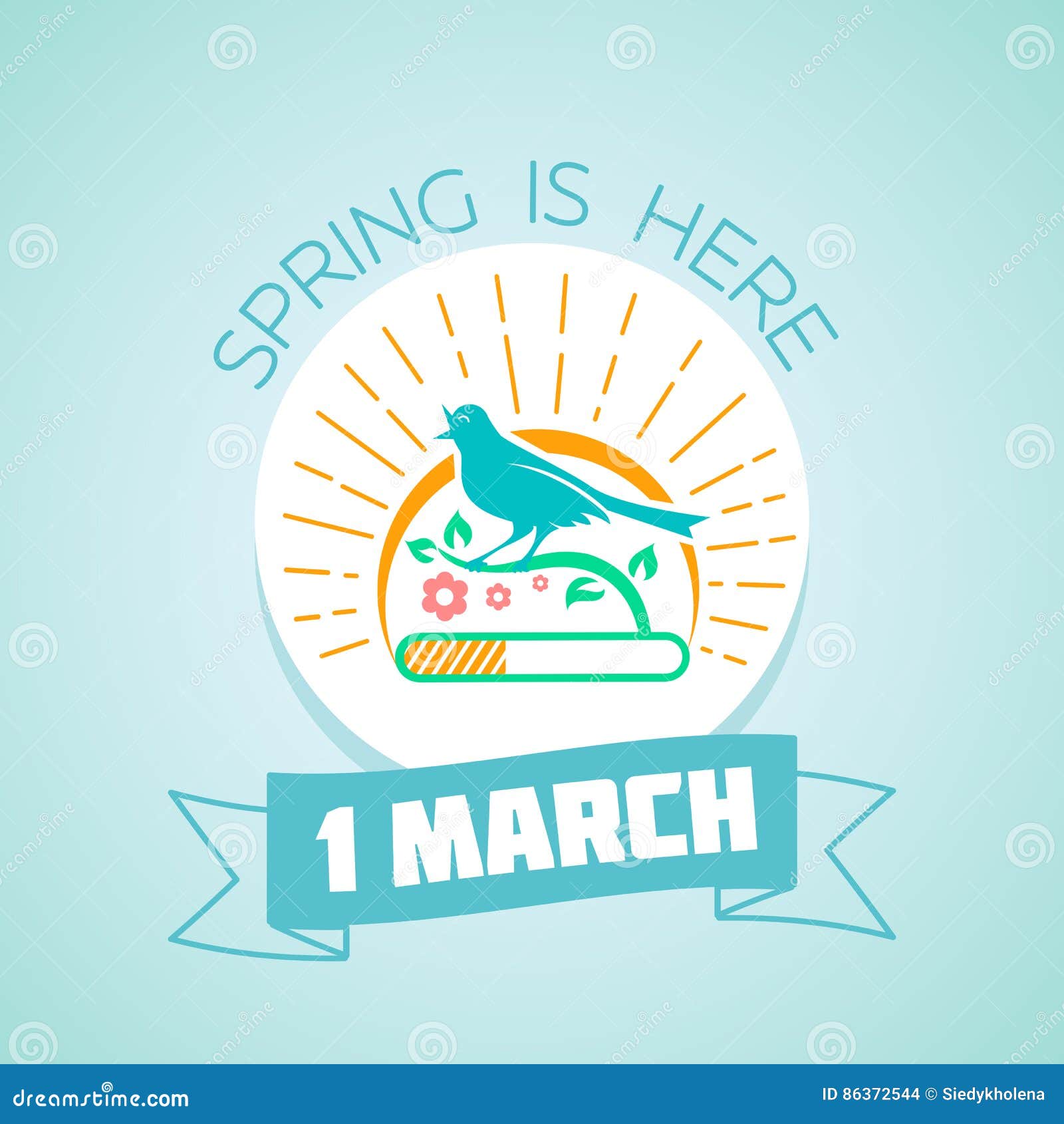 1 March - spring stock illustration. Illustration of sign - 86372544