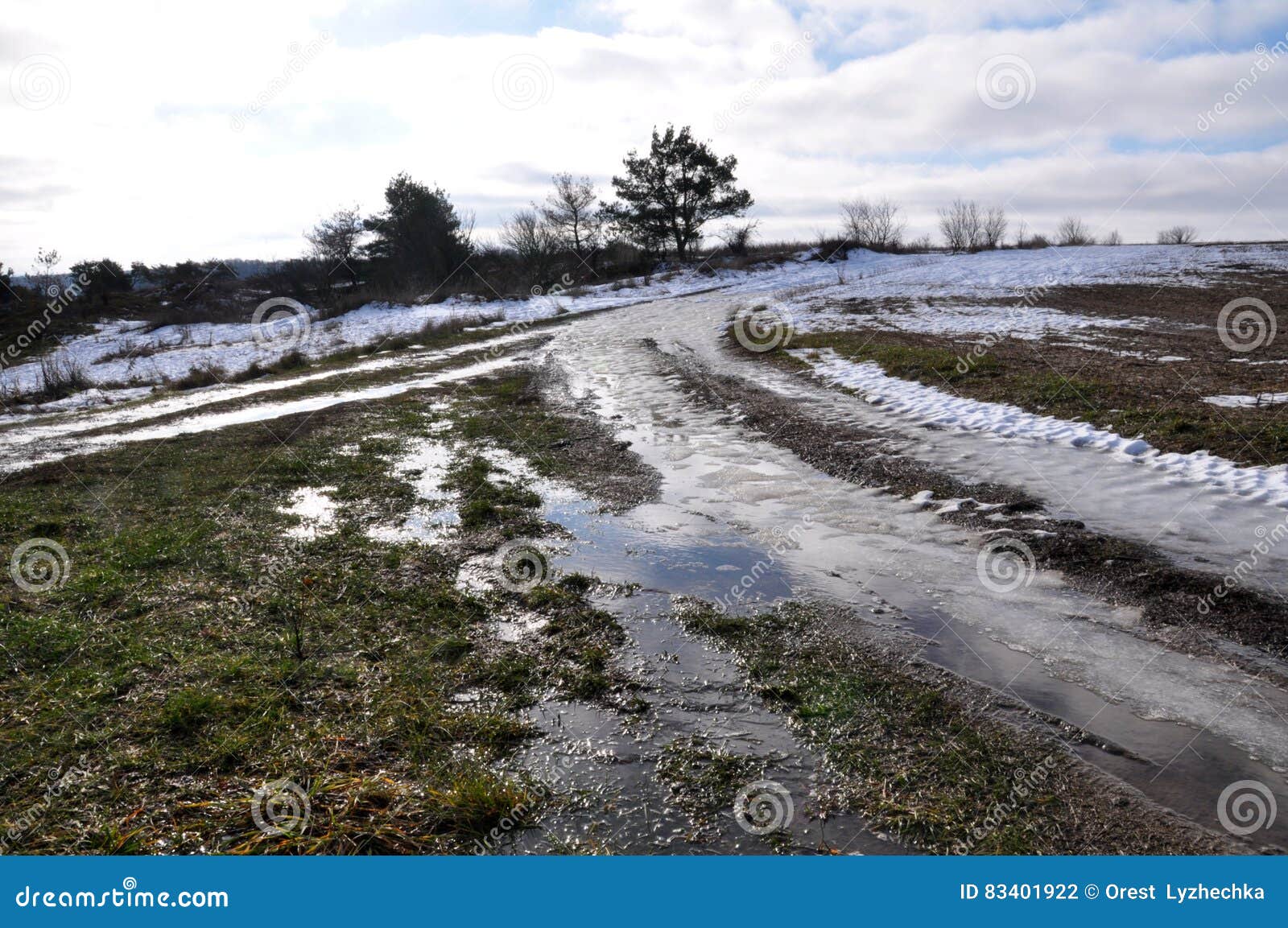 The March spring thaw_14 stock photo. Image of grass - 83401922