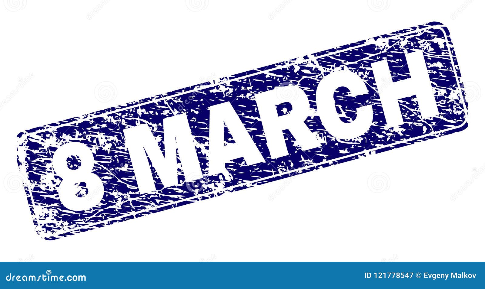 Scratched 8 MARCH Framed Rounded Rectangle Stamp Stock Vector ...