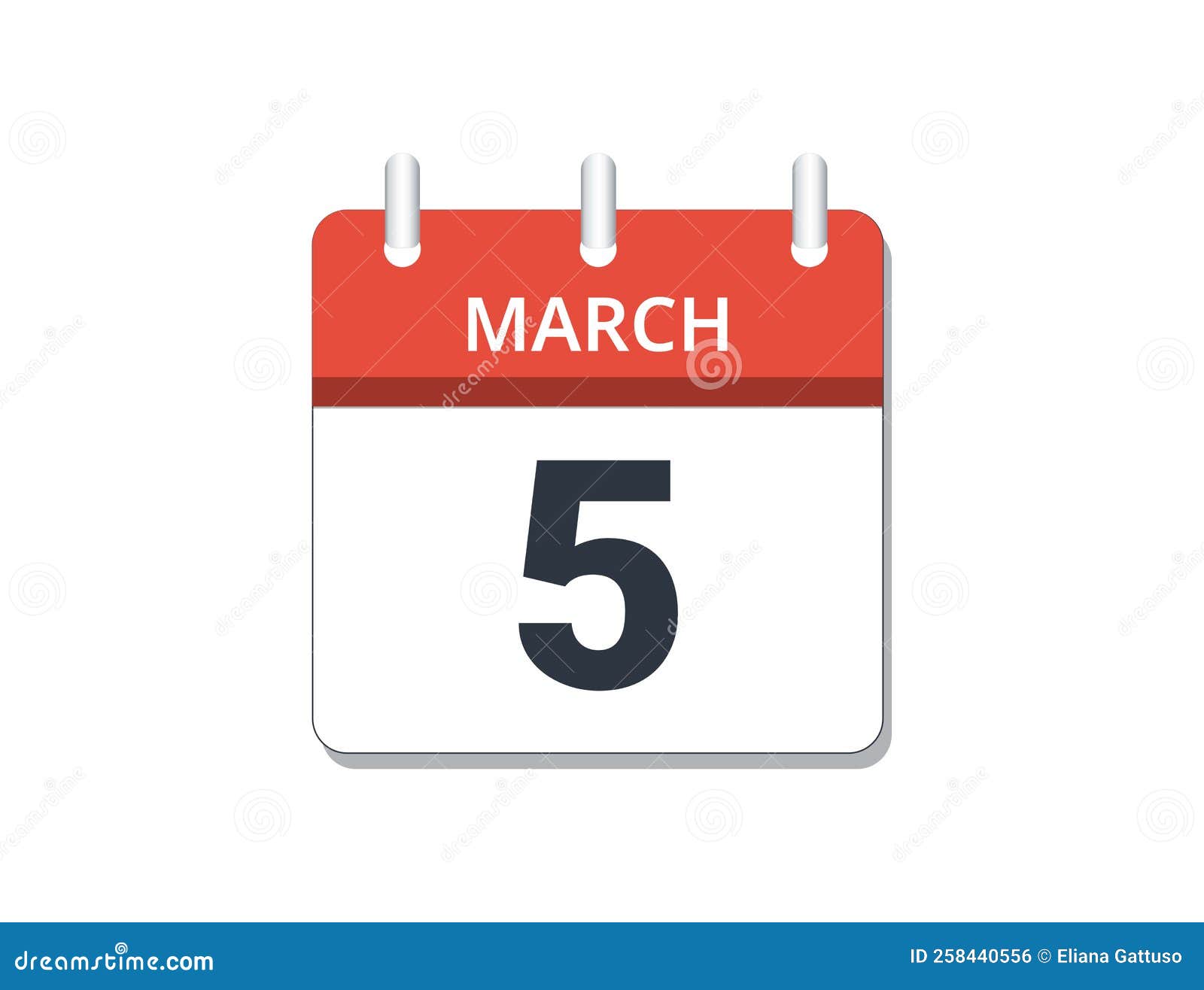 March, 5th Calendar Icon Vector. Concept of Schedule, Business and ...
