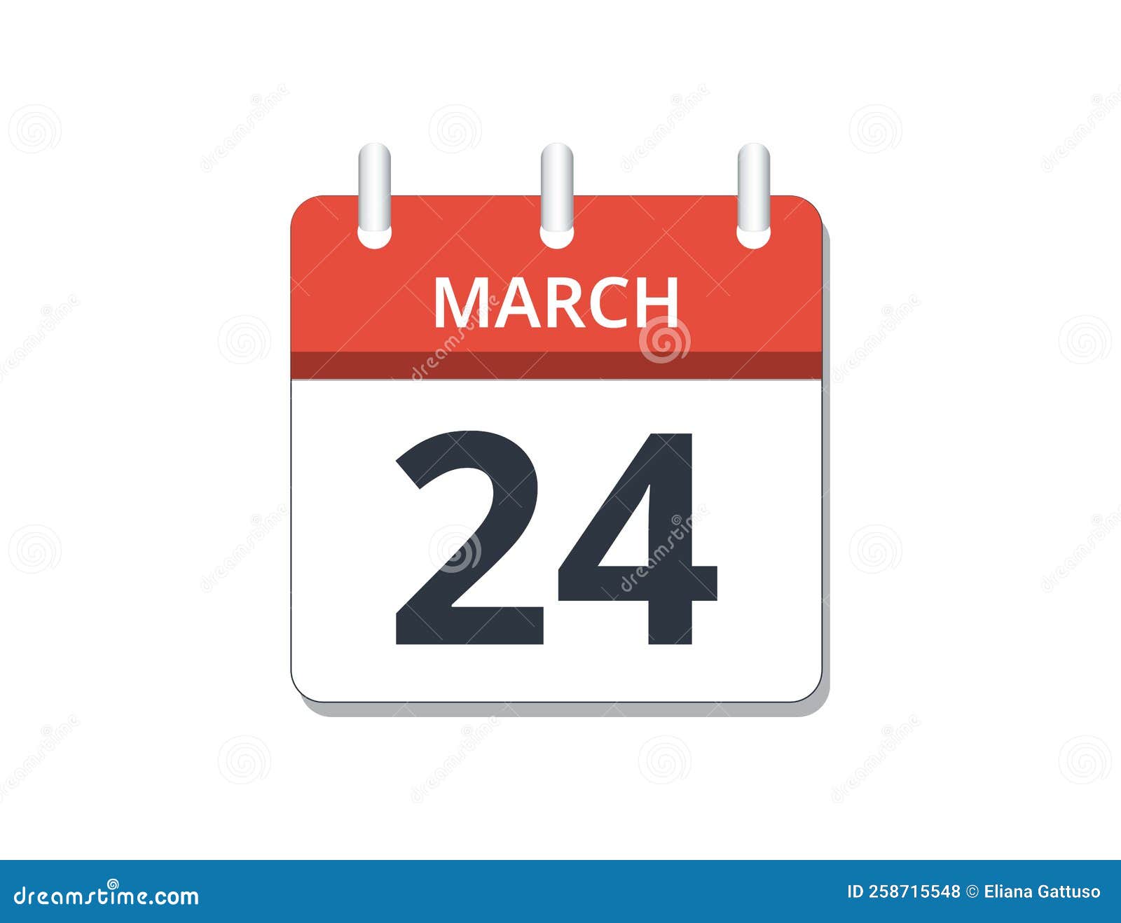 March, 24th Calendar Icon Vector. Concept of Schedule, Business and ...