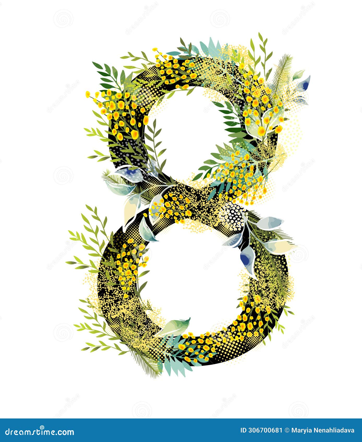 From March 8th Mimosa. Hand Drawing. Not AI Stock Vector - Illustration ...