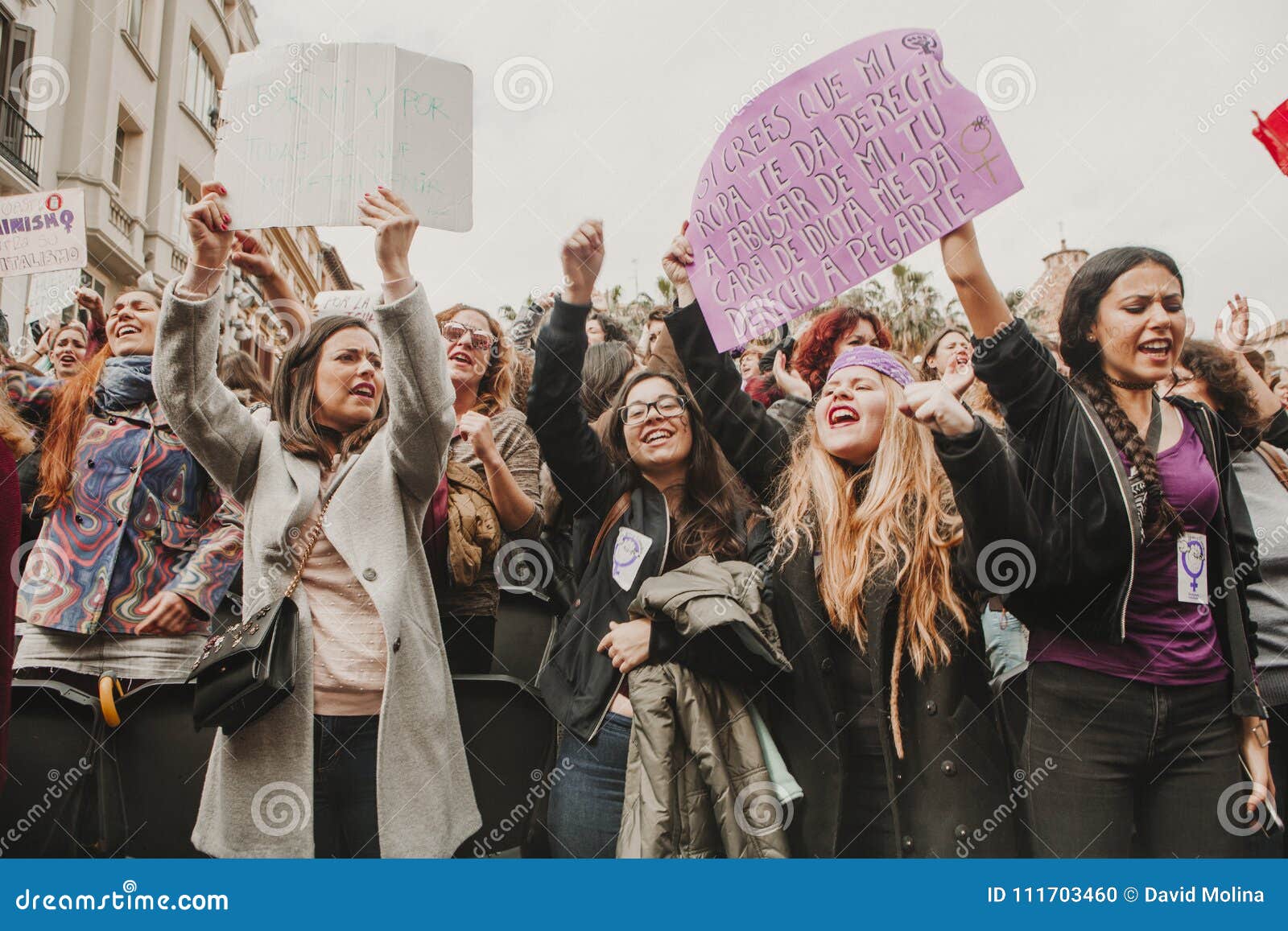 MALAGA, SPAIN - MARCH 8, 2018: Thousands of Women Take Part in the ... MALAGA, SPAIN - MARCH 8, 2018: Thousands of Women Take Part in the ...