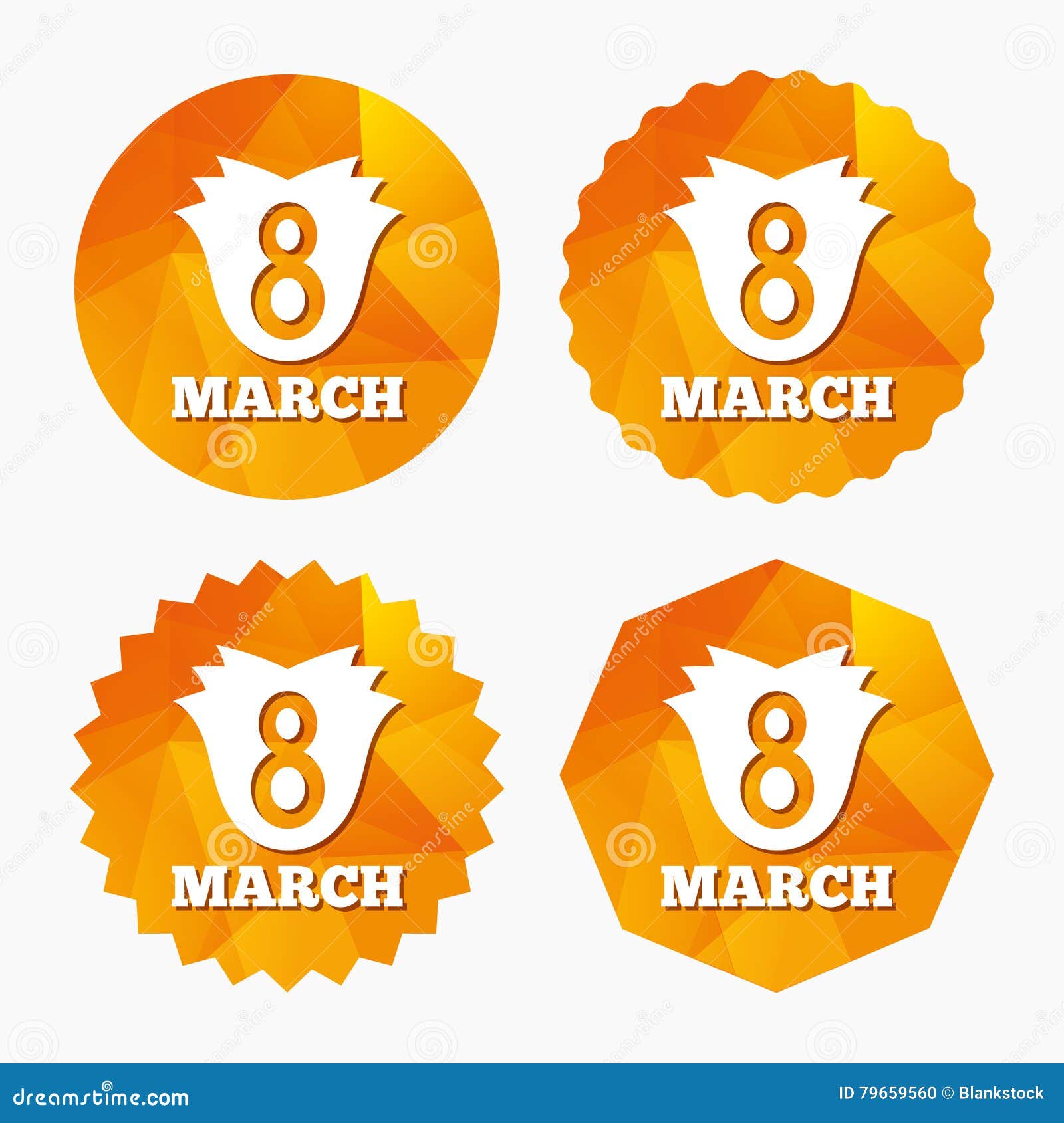 8 March Womens Day Sign Icon. Flower Symbol Stock Vector - Illustration ...