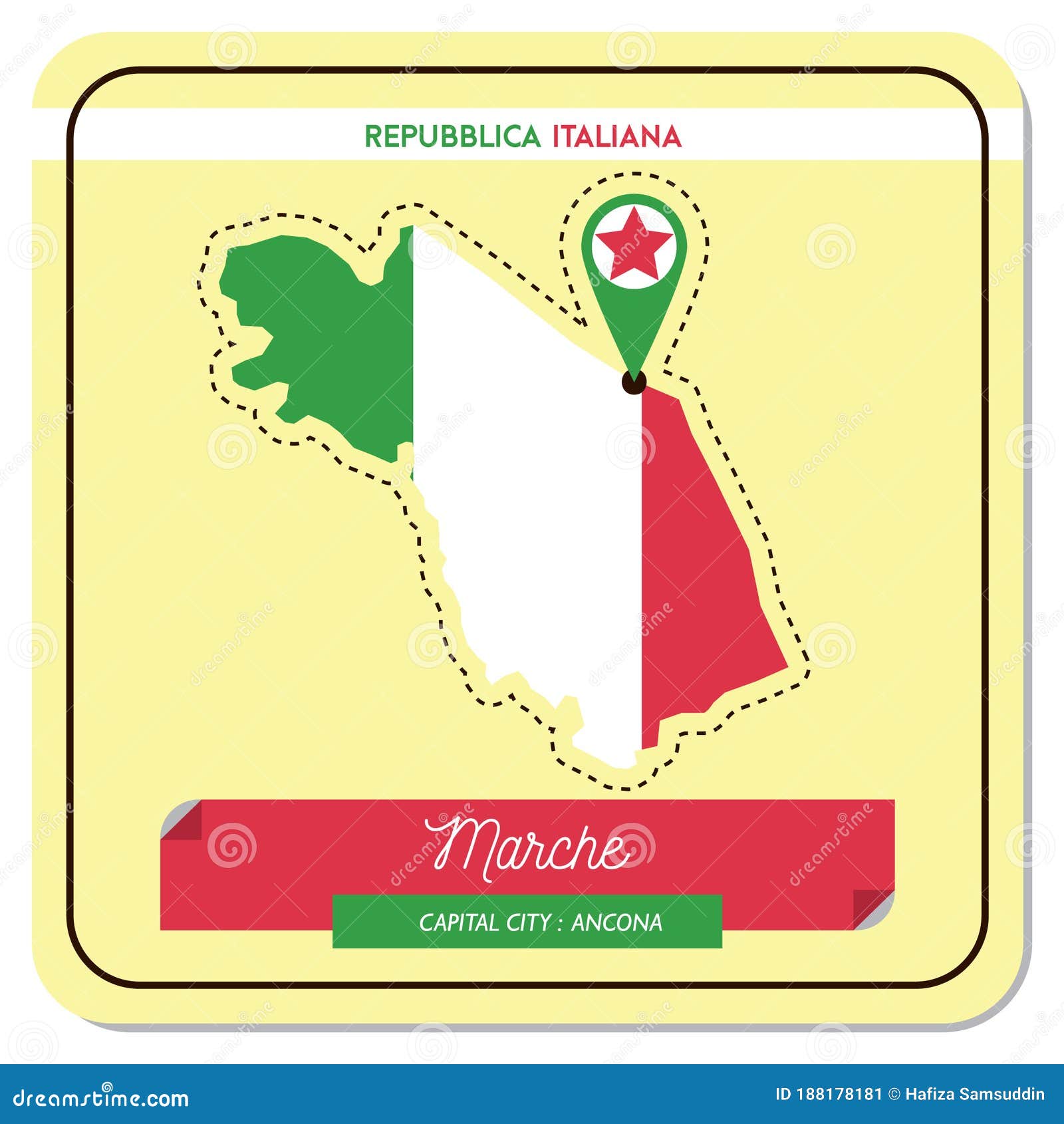 Marche Map. Vector Illustration Decorative Design Stock Vector ...