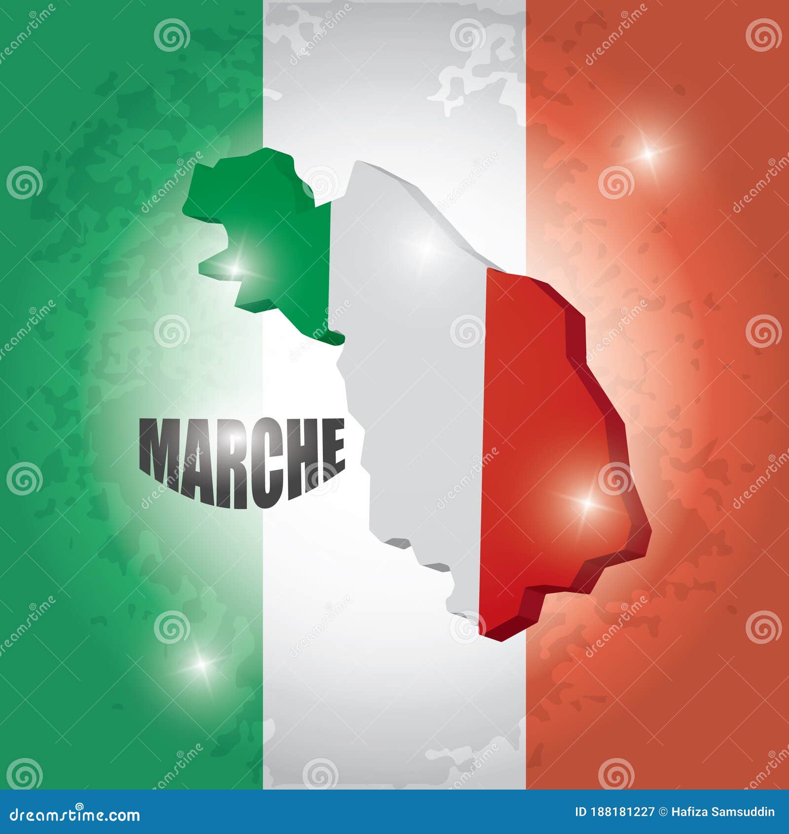Marche Map. Vector Illustration Decorative Design Stock Vector ...