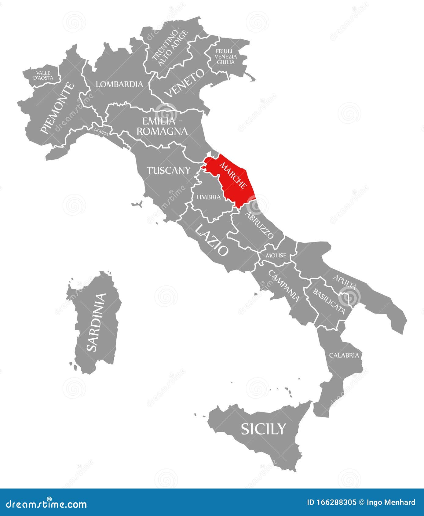 Marche Map Italy