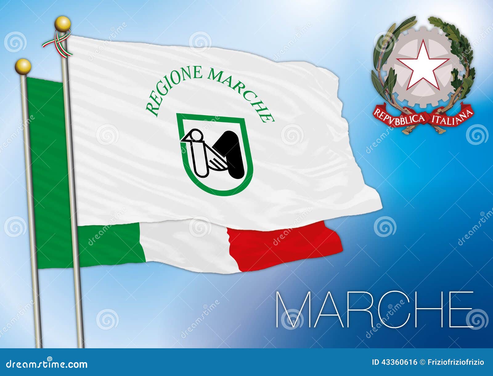 Marche Regional Flag, Italy Stock Vector - Illustration of flags ...
