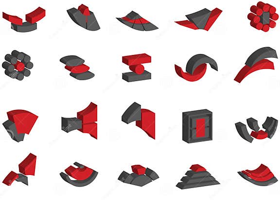 Marchi Ed Elementi Di Vettore 3d Illustrazione Vettoriale ...