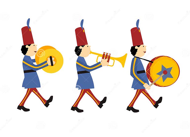Marching band stock vector. Illustration of happy, cartoon - 22096165