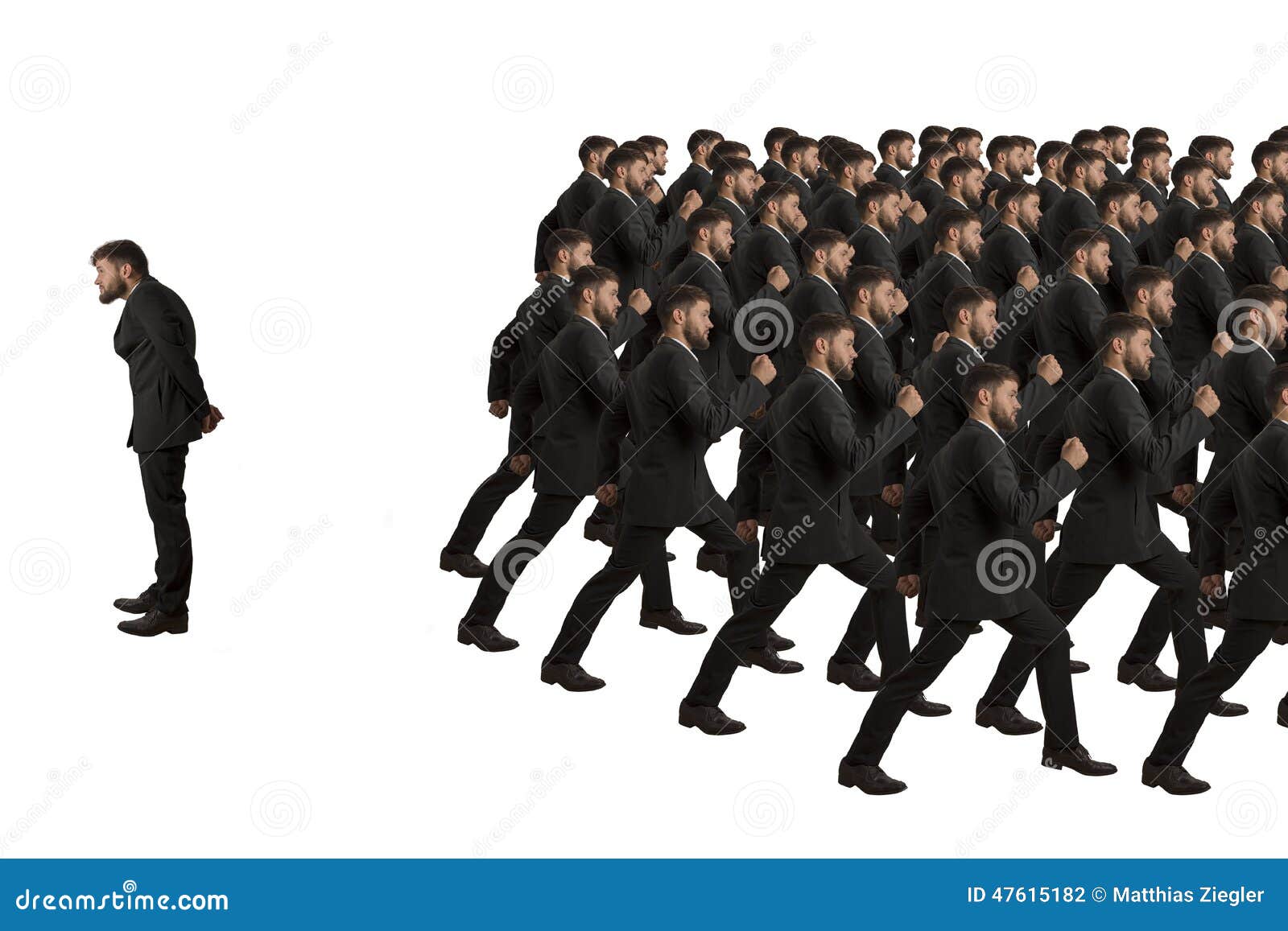 Marching Clones and Individual Stock Photo - Image of danger, concept ...