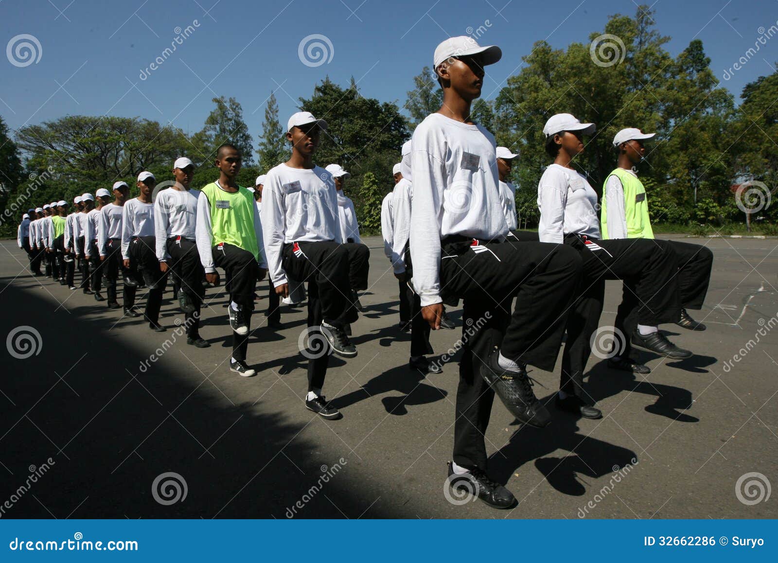 Marching practice editorial photo. Image of tree, official - 32662286