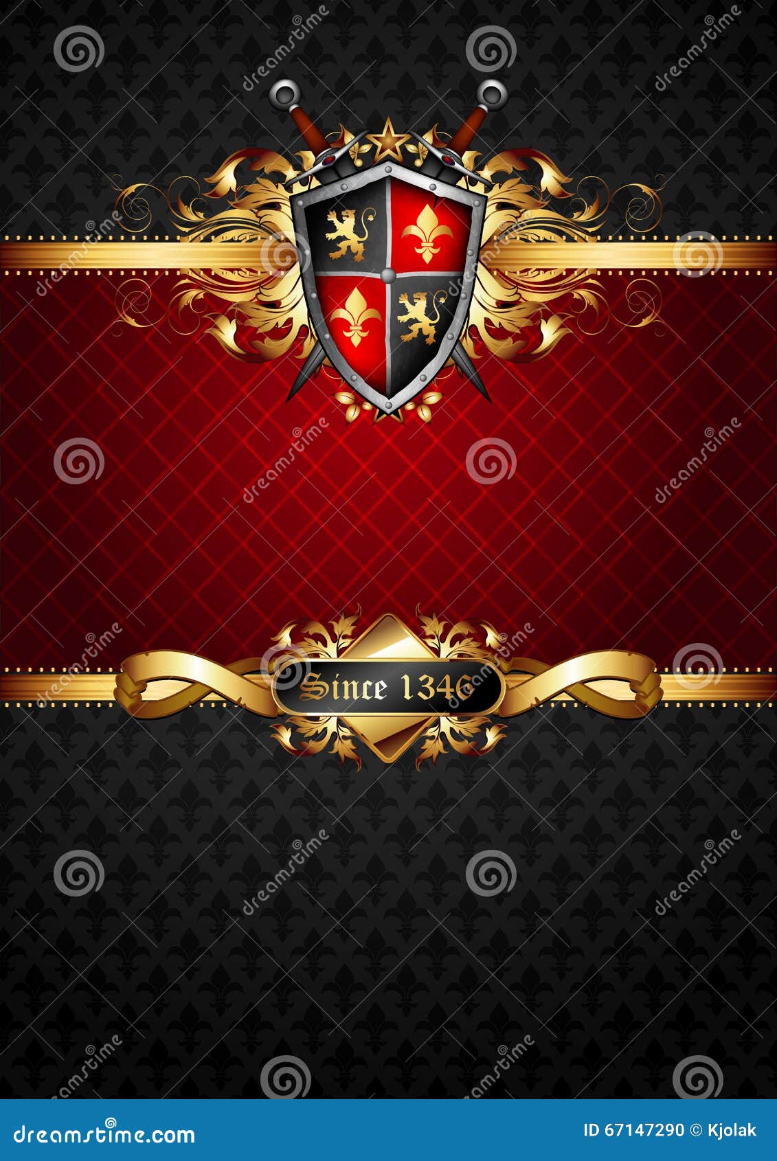 Marco Adornado Con El Escudo Ilustración del Vector - Ilustración de ...