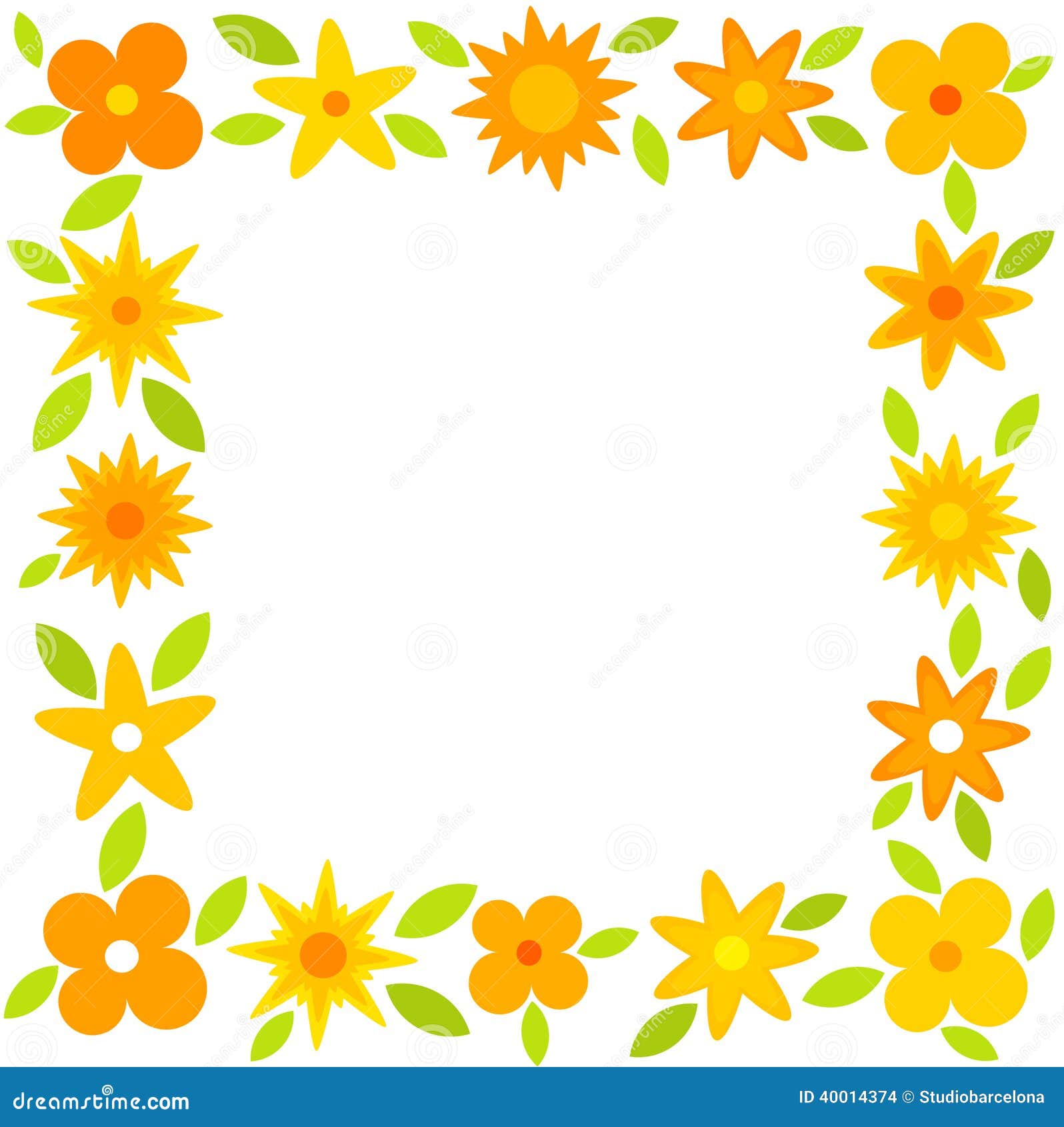 Marco Amarillo De Las Flores Ilustración del Vector - Ilustración de ...