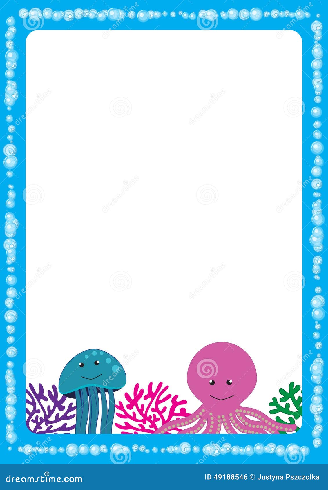 Marco animal stock de ilustración. Ilustración de pulpo - 49188546