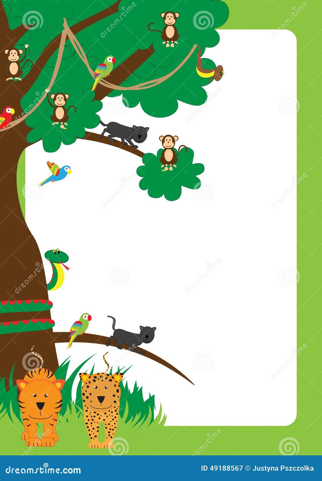 Marco animal stock de ilustración. Ilustración de alegre - 49188567