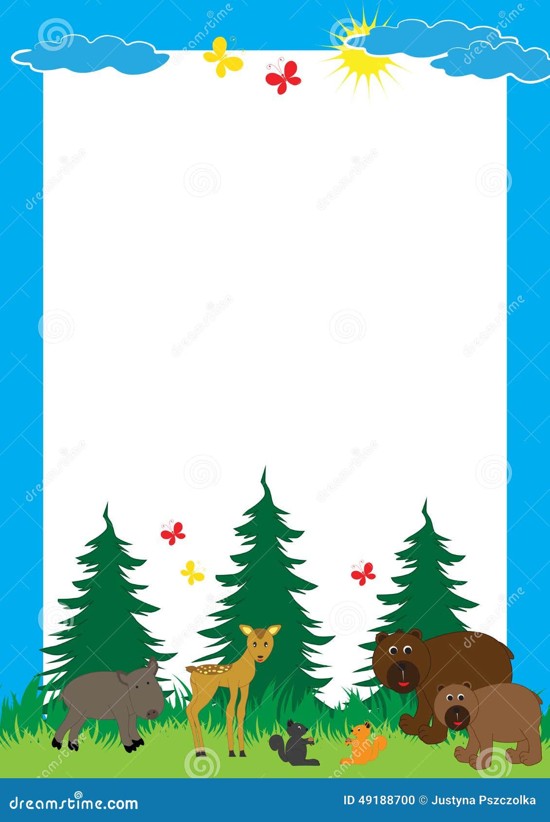 Marco animal stock de ilustración. Ilustración de ardilla - 49188700