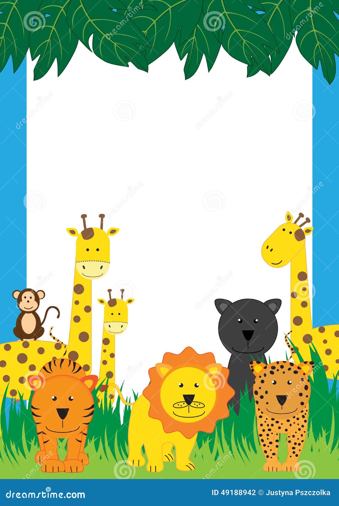 Marco animal stock de ilustración. Ilustración de dulce - 49188942