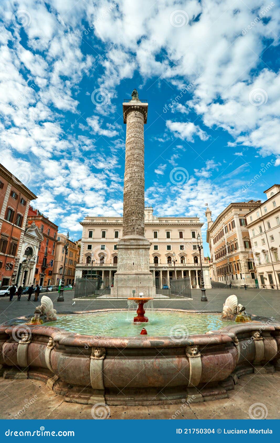 Marco Aurelio Column, Rome, Italy. Stock Photo - Image of famous, built ...