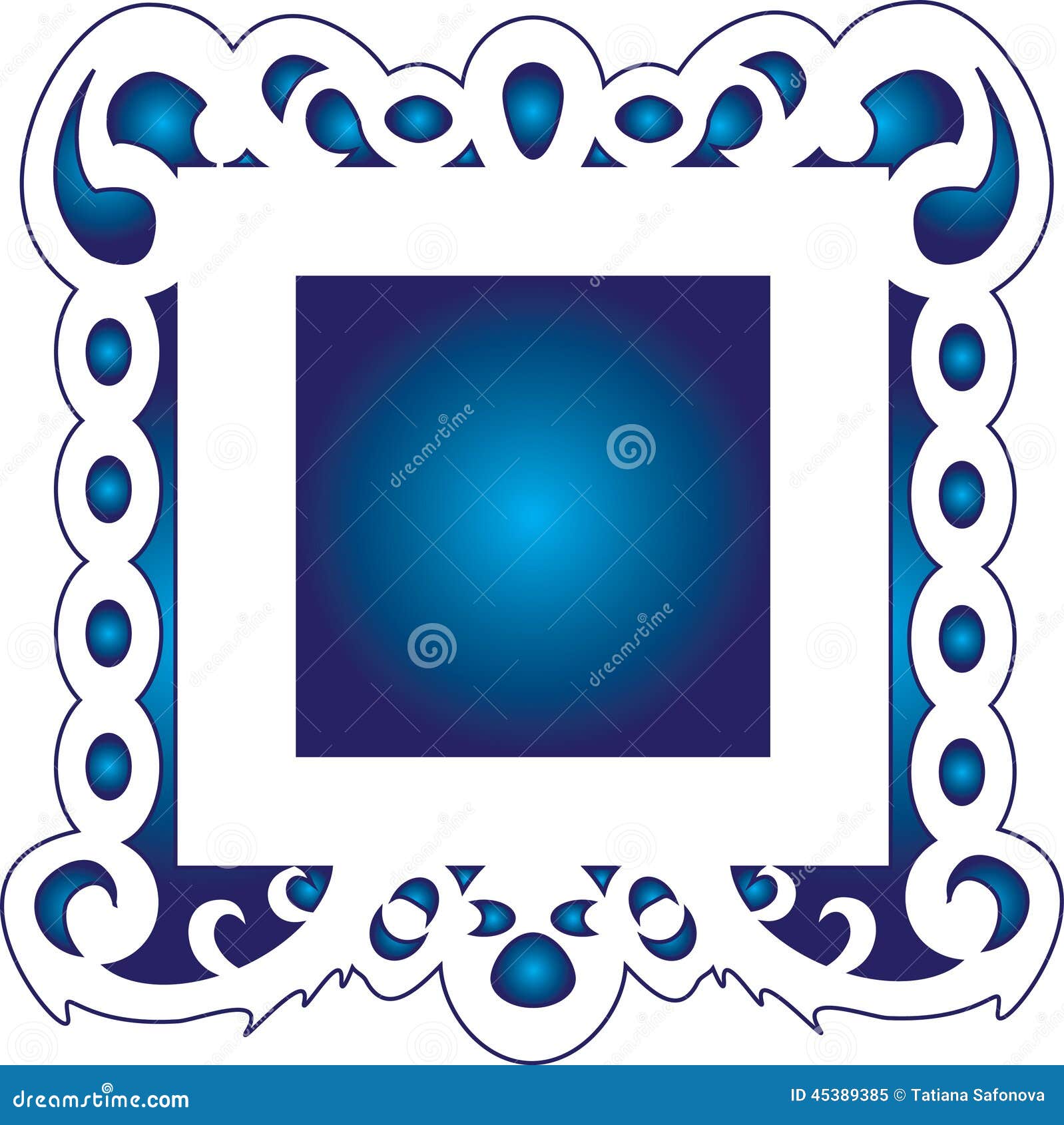 Marco azul stock de ilustración. Ilustración de elemento - 45389385